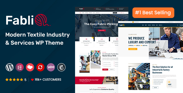 Fablio - Textile Industry WordPress Theme + RTL by ThemetechMount | ThemeForest